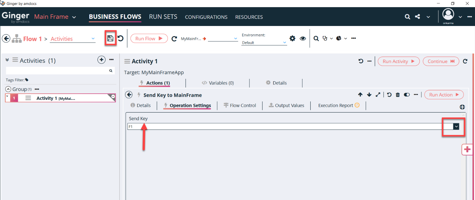 Send Key to MainFrame
